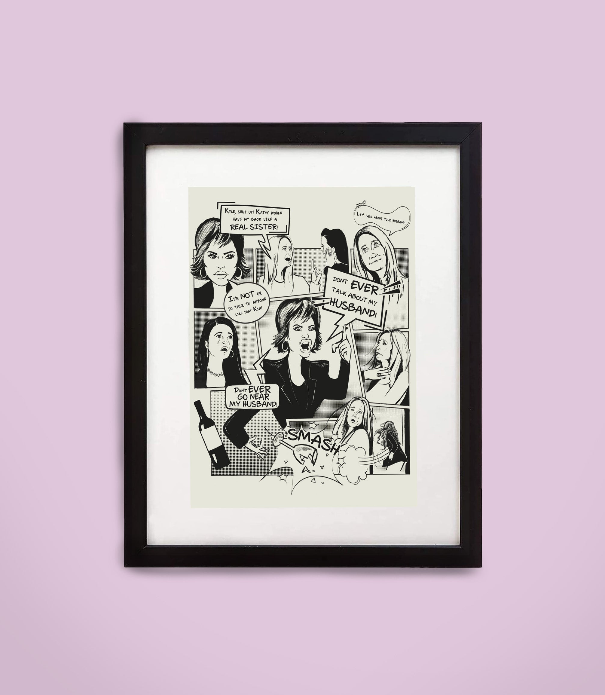 11x14 Framed Lisa Rinna RHOBH Comic – ShopMeBitch